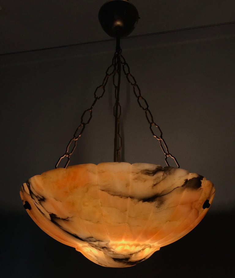 Top Quality Carved and Great Color W. Black Veins Alabaster Arts and ...