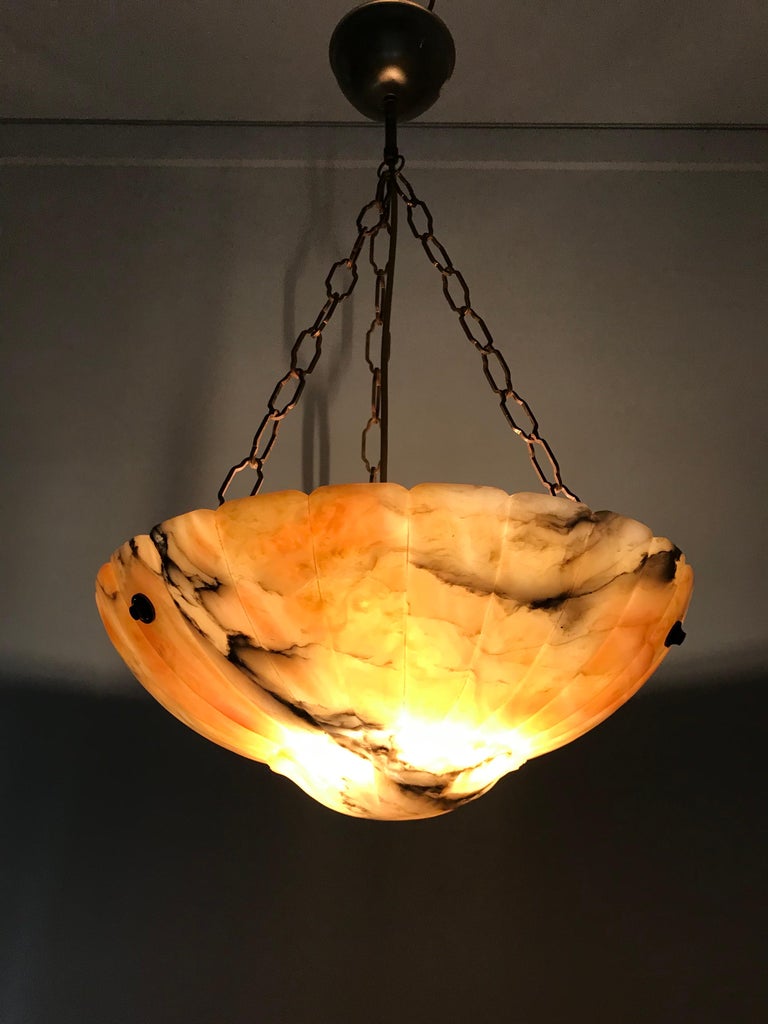 Top Quality Carved and Great Color W. Black Veins Alabaster Arts and ...