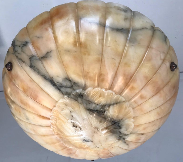 Top Quality Carved and Great Color W. Black Veins Alabaster Arts and ...