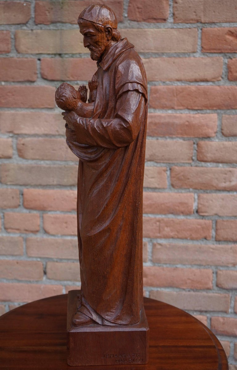 Top Quality Carved Sculpture of Saint Vincent de Paul with Child, by J ...
