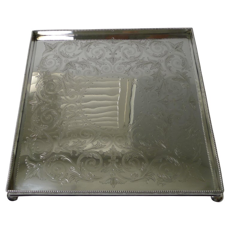Top Quality Square Silver Plated Tray / Platter / Cake Stand, 1890 For ...
