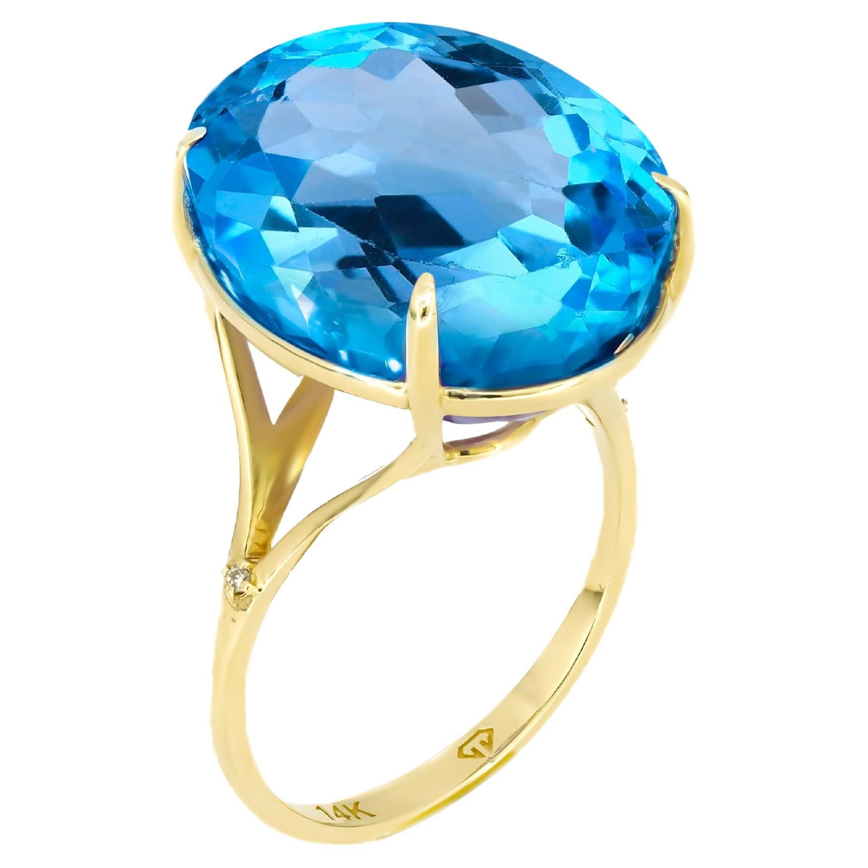 Customizable 14k Gold Ring with Topaz For Sale at 1stDibs