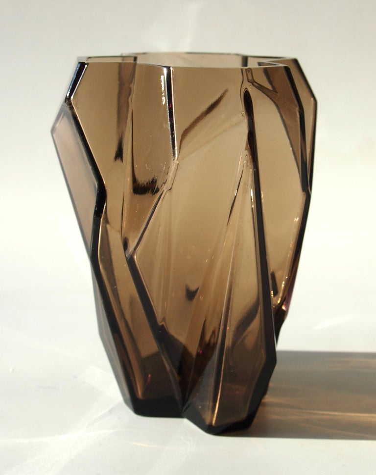 Topaz Ruba Rombic Art Deco Cubist Glass Vase Made by Consolidated For ...