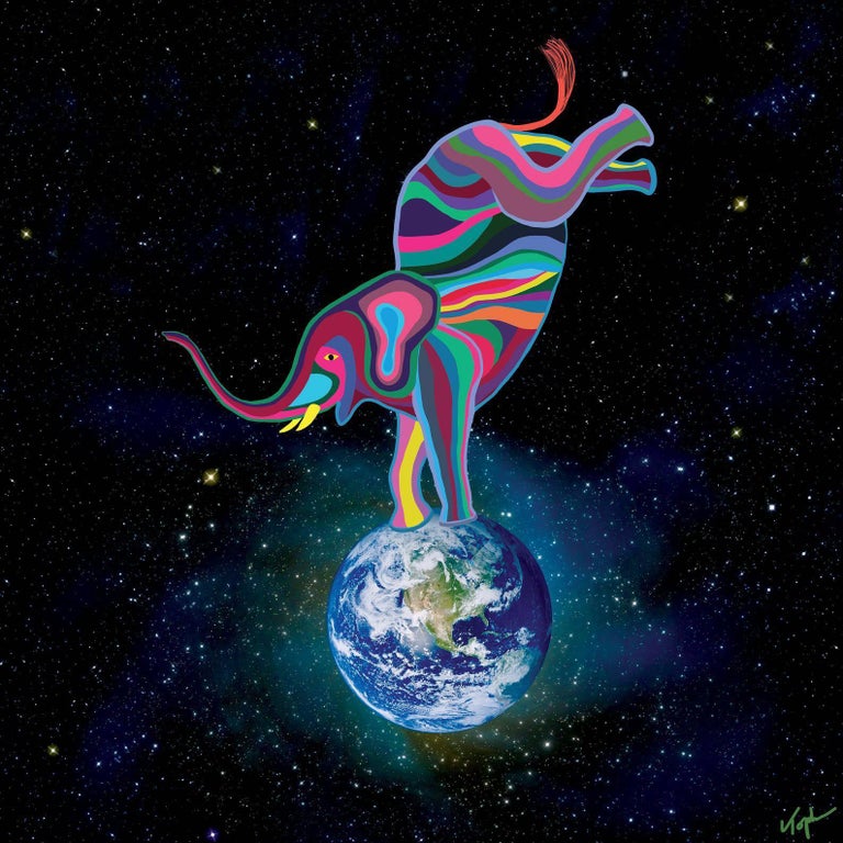 Topher Straus - Elephant on Earth, Original Large Modern Abstract ...