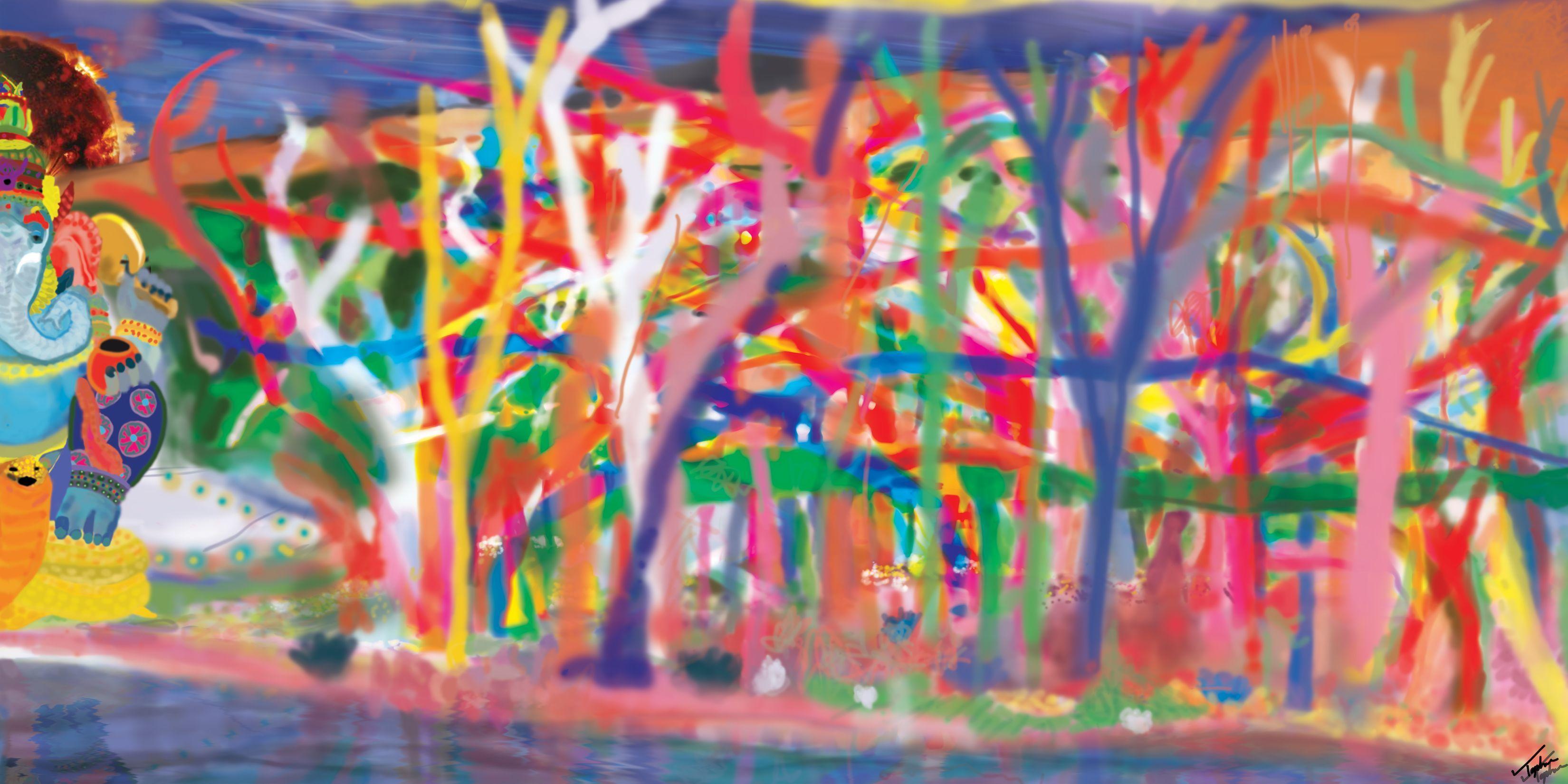 Topher Straus - Ganesha, Original Modern Impressionist Figurative ...