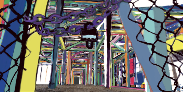 Topher Straus - Gowanus Viaduct, Modern Abstract Painting, Brooklyn ...