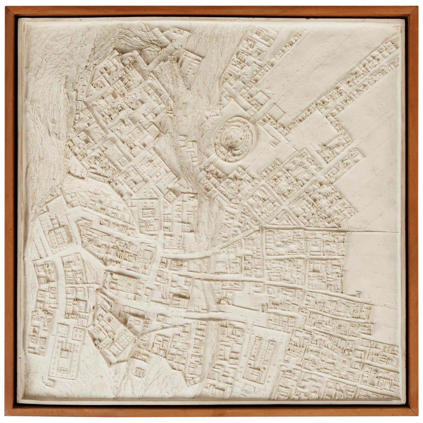 Topographical Survey Ceramic Wall Sculpture at 1stDibs