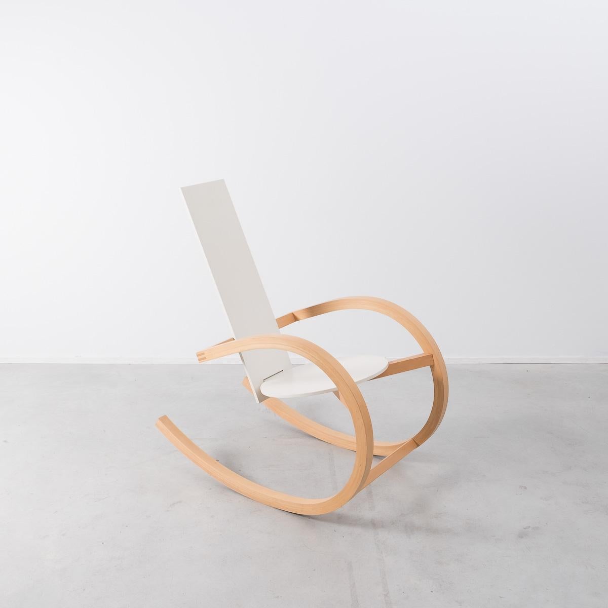 Torben Skov White Rocking Chair at 1stDibs
