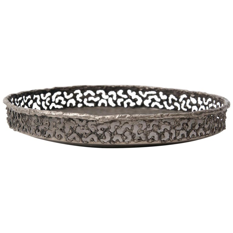 Torch Cut and Hammered Shallow Metal Bowl by Marcello Fantoni For Sale ...