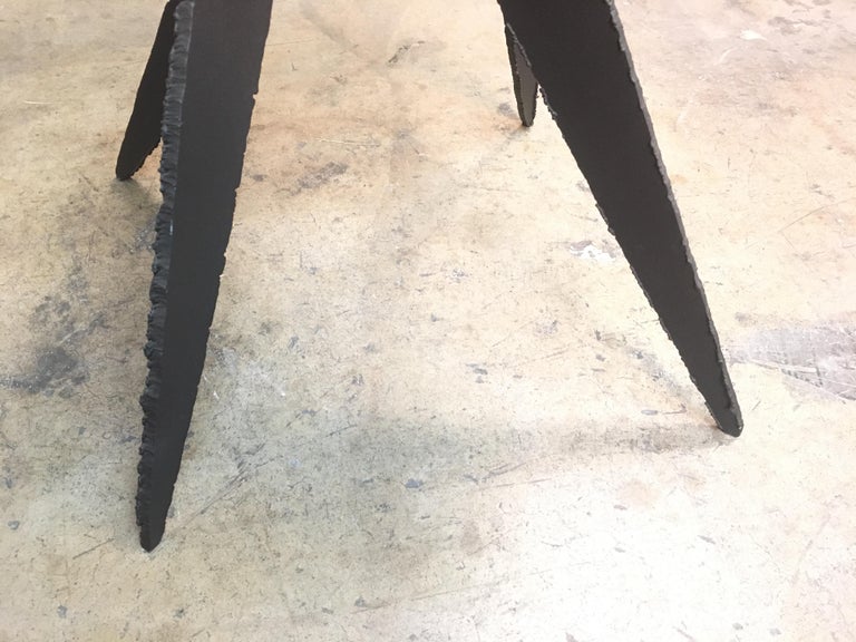Torch Cut Steel Brutal Dining Table at 1stDibs