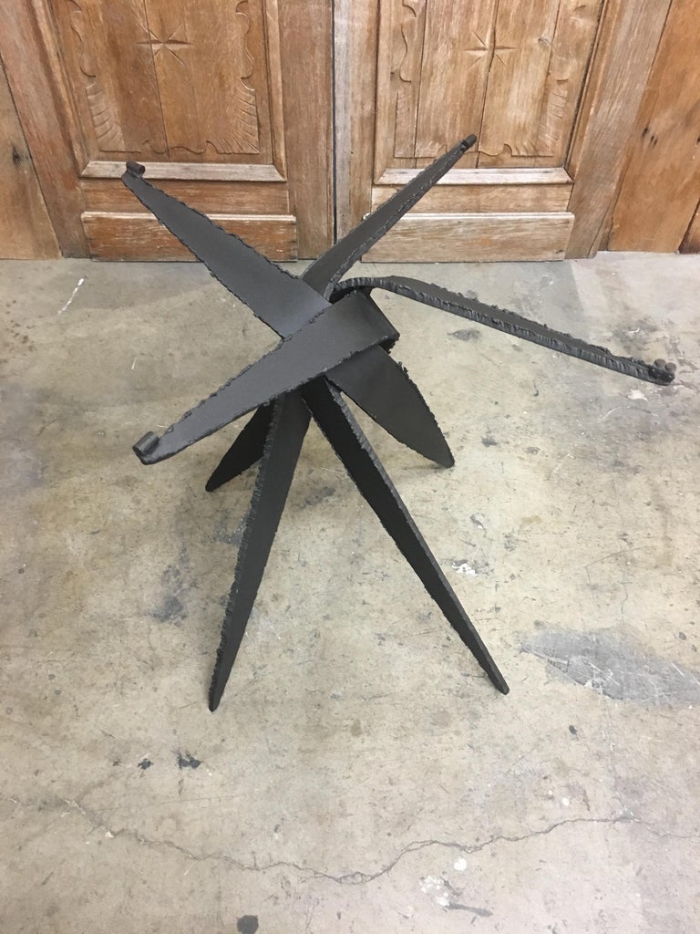 Torch Cut Steel Brutal Dining Table at 1stDibs