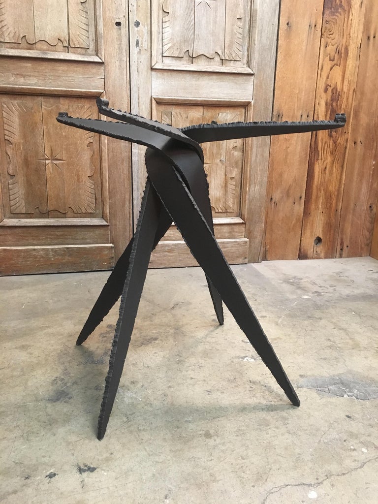 Torch Cut Steel Brutal Dining Table at 1stDibs