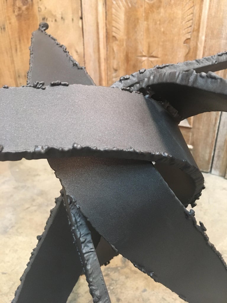 Torch Cut Steel Brutal Dining Table at 1stDibs