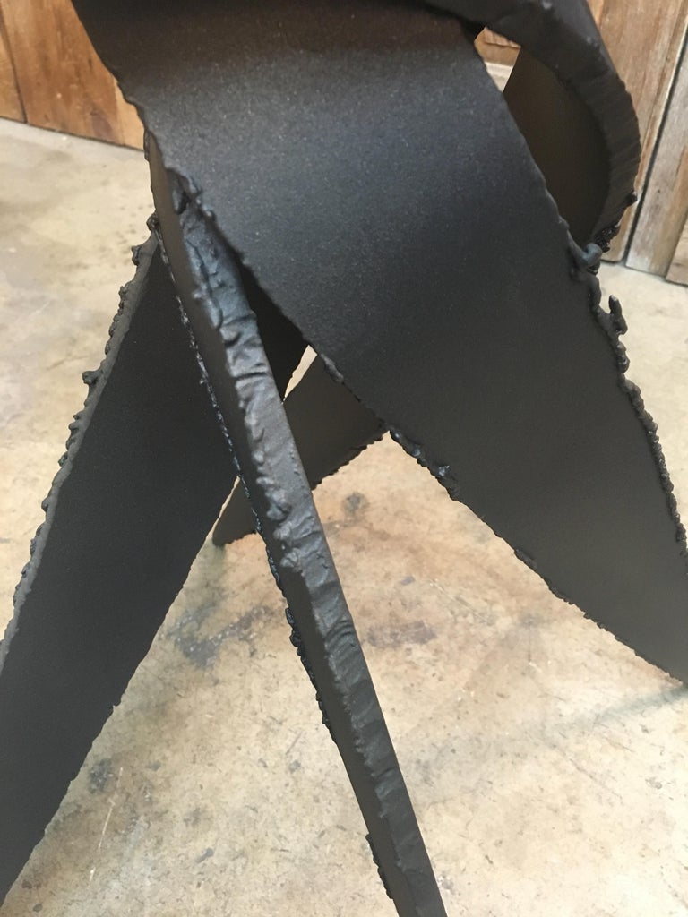 Torch Cut Steel Brutal Dining Table at 1stDibs