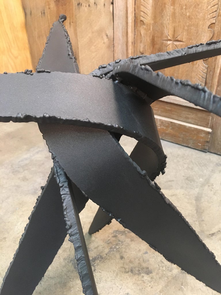 Torch Cut Steel Brutal Dining Table at 1stDibs