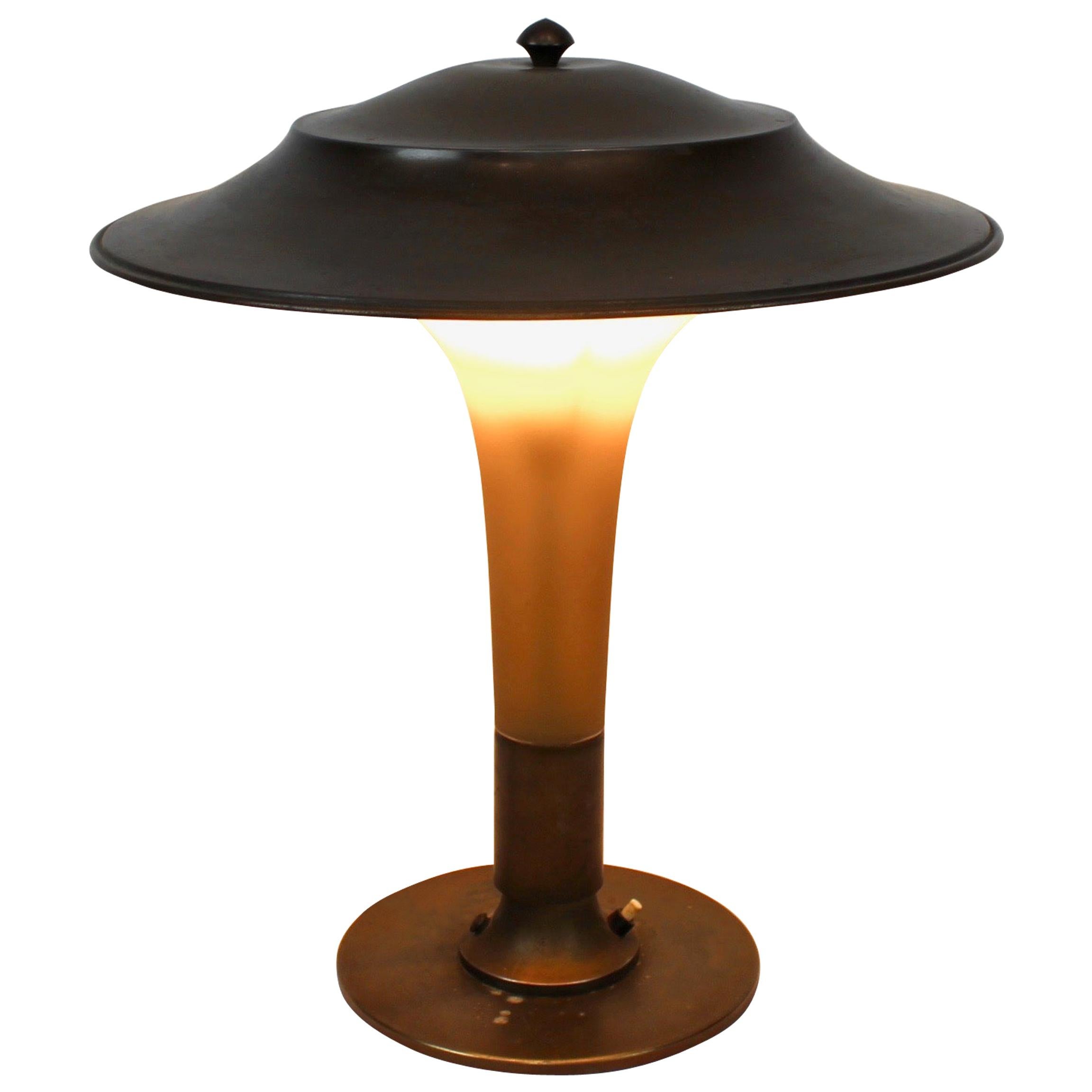 Torch Lamp with Stem of Amber Colored Glass, by Fog and Mørup, 1930s at ...