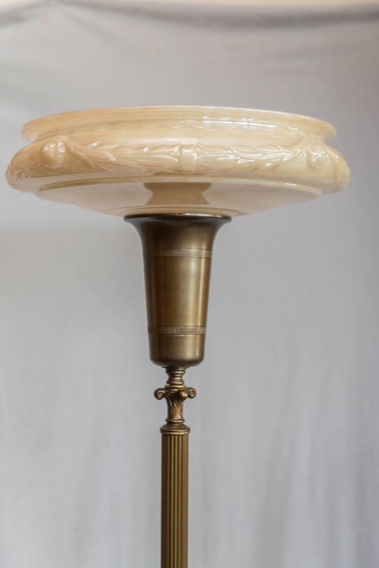 Torchiere Floor Lamp with Onyx Light Up Base at 1stDibs