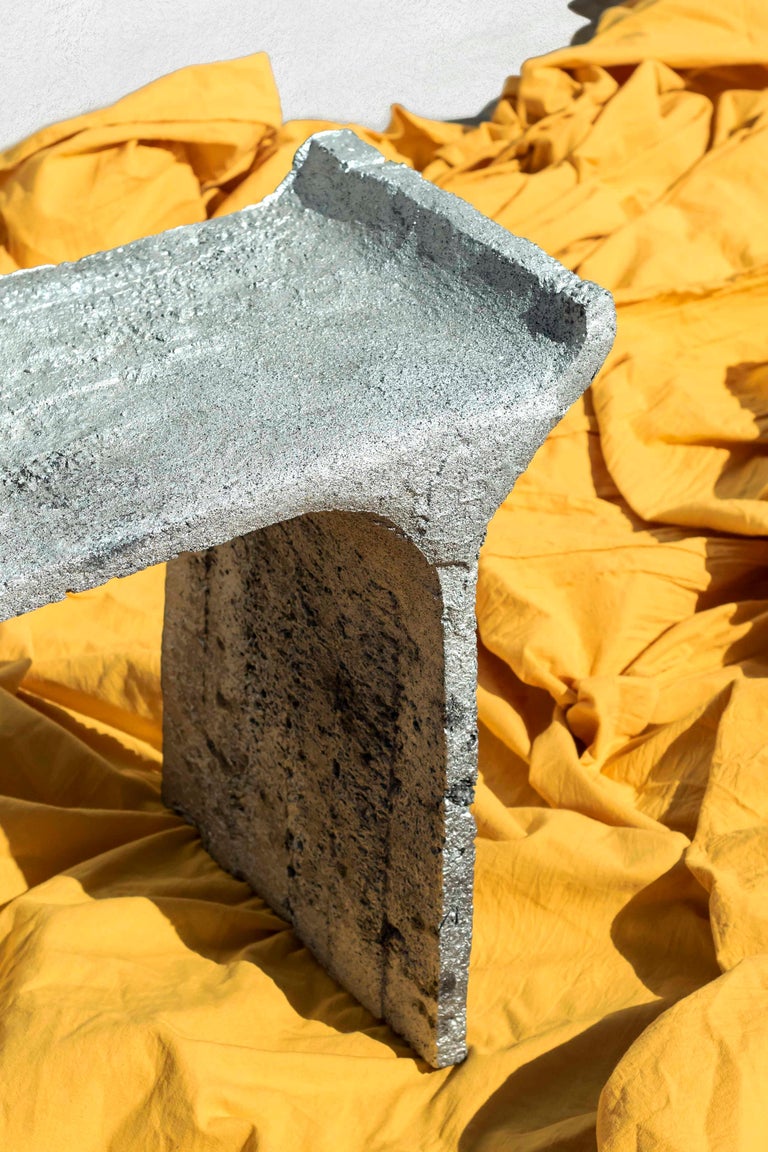 TORI Contemporary Low Stool in Sand Cast Aluminium by Ries For Sale at ...