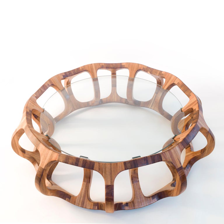 Toro G10, Geometric Sculptural Center Table Made of Solid Wood by Pedro ...