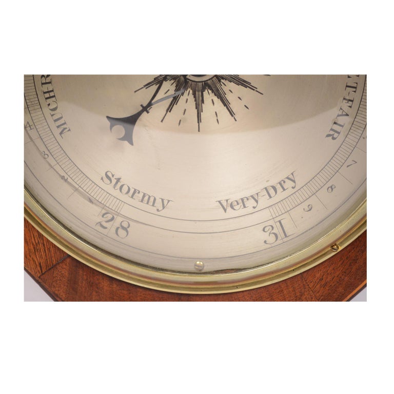 Torricelli Barometer, Mahogany Thermometer and Hygrometer at 1stDibs