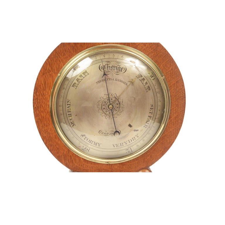 1860s Torricellian Barometer Oak Wood Negretti and Zambra Old Weather ...