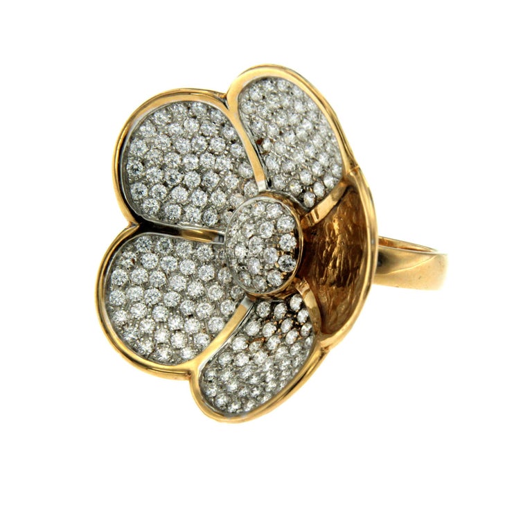 Torrini Italian Diamonds Flower Ring at 1stDibs