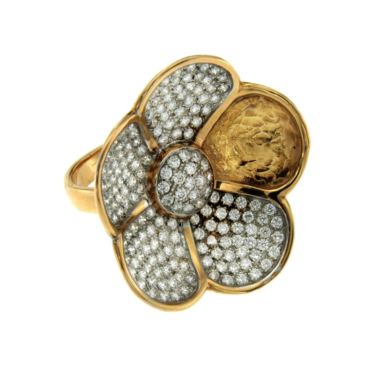 Torrini Italian Diamonds Flower Ring at 1stDibs