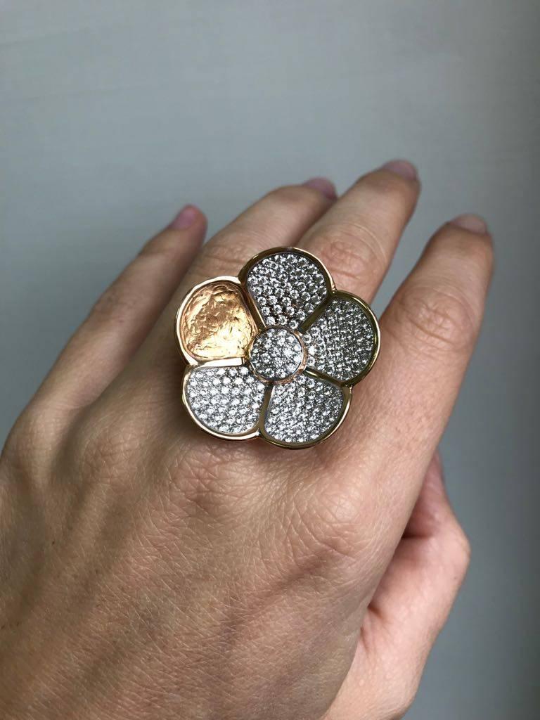 Torrini Italian Diamonds Flower Ring at 1stDibs
