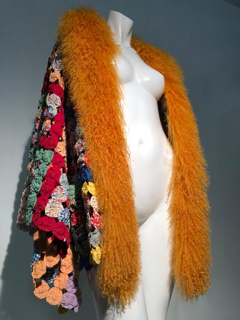 Torso Creations 1930s YoYo Quilt Art-To-Wear Jacket W/ Orange Mongolian ...