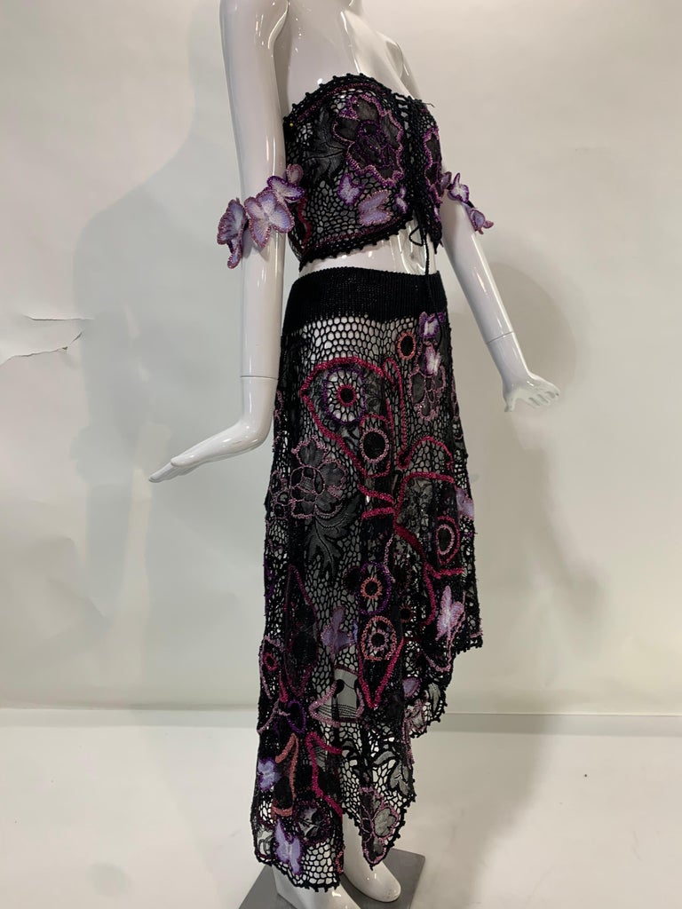 Torso Creations 2-Piece BoHo Crochet and Butterfly Applique Skirt and ...