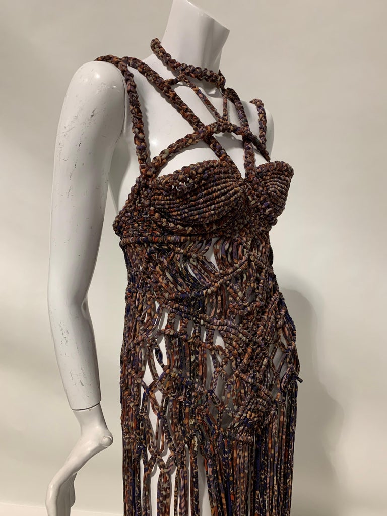 Torso Creations “Ibiza” Macrame Gown W/ Sculpted Bodice and Fringe For ...