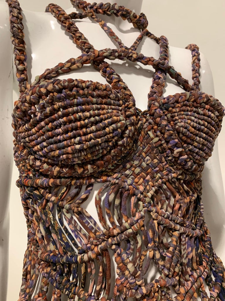 Torso Creations “Ibiza” Macrame Gown W/ Sculpted Bodice and Fringe For ...