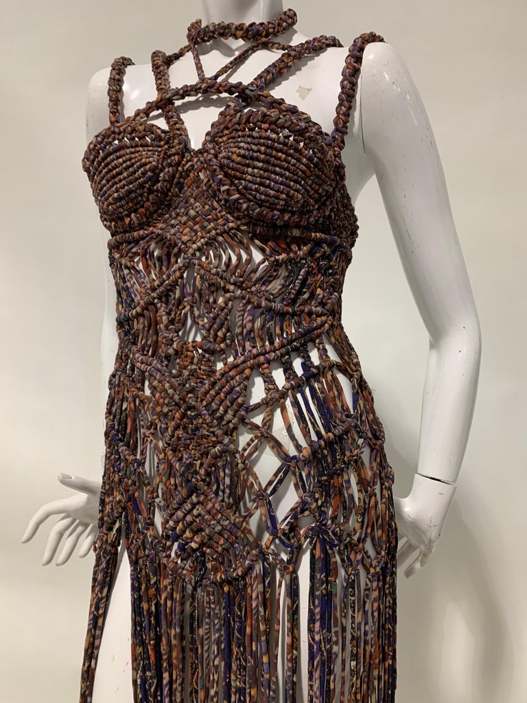 Torso Creations “Ibiza” Macrame Gown W/ Sculpted Bodice and Fringe For ...