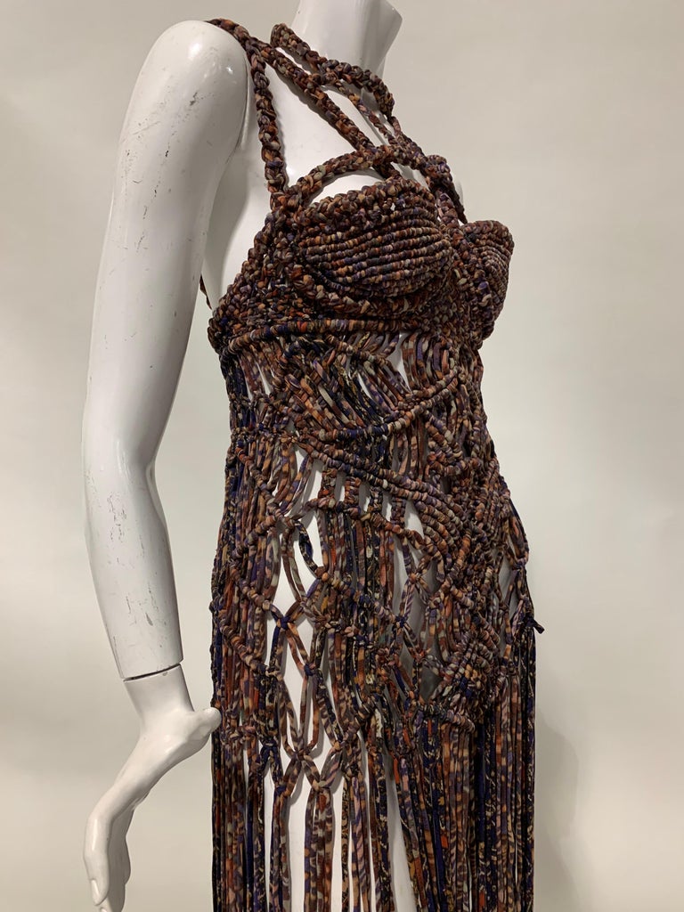 Torso Creations “Ibiza” Macrame Gown W/ Sculpted Bodice and Fringe For ...