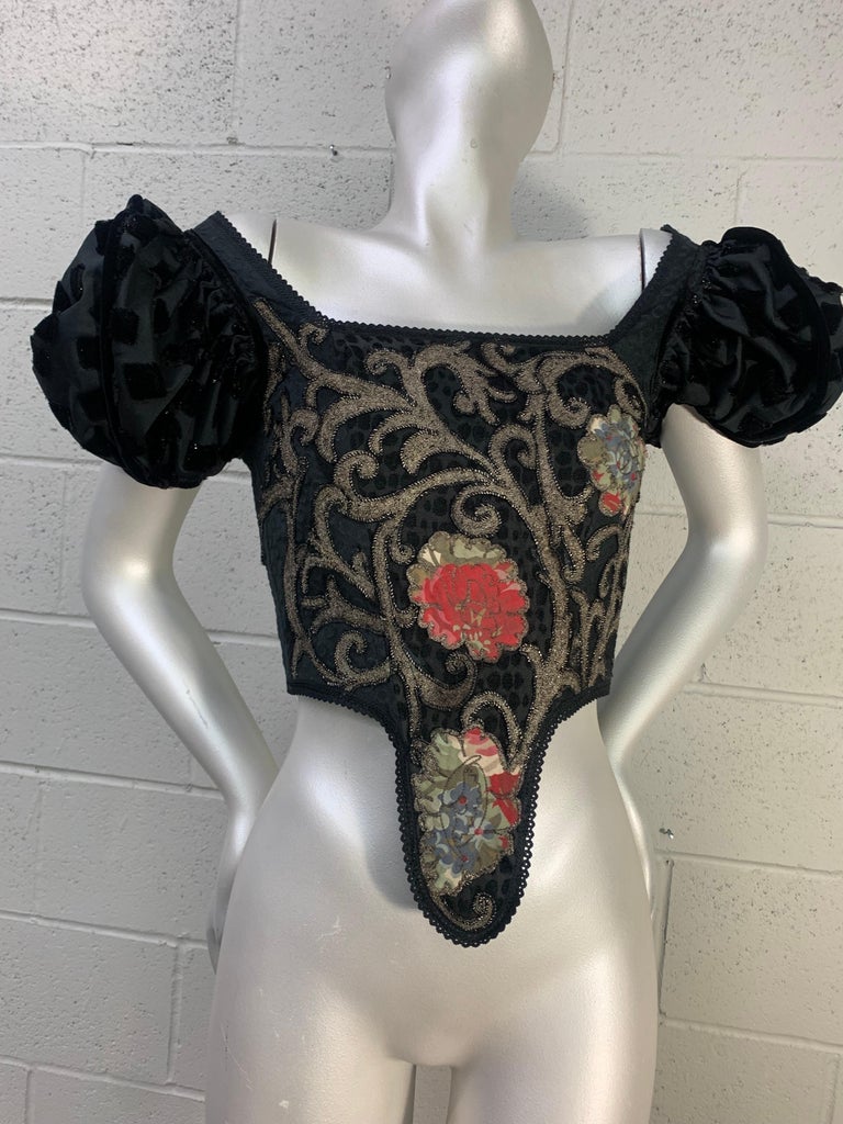 Torso Creations "Juliette" Style Corset Bodice w Metallic Applique and ...