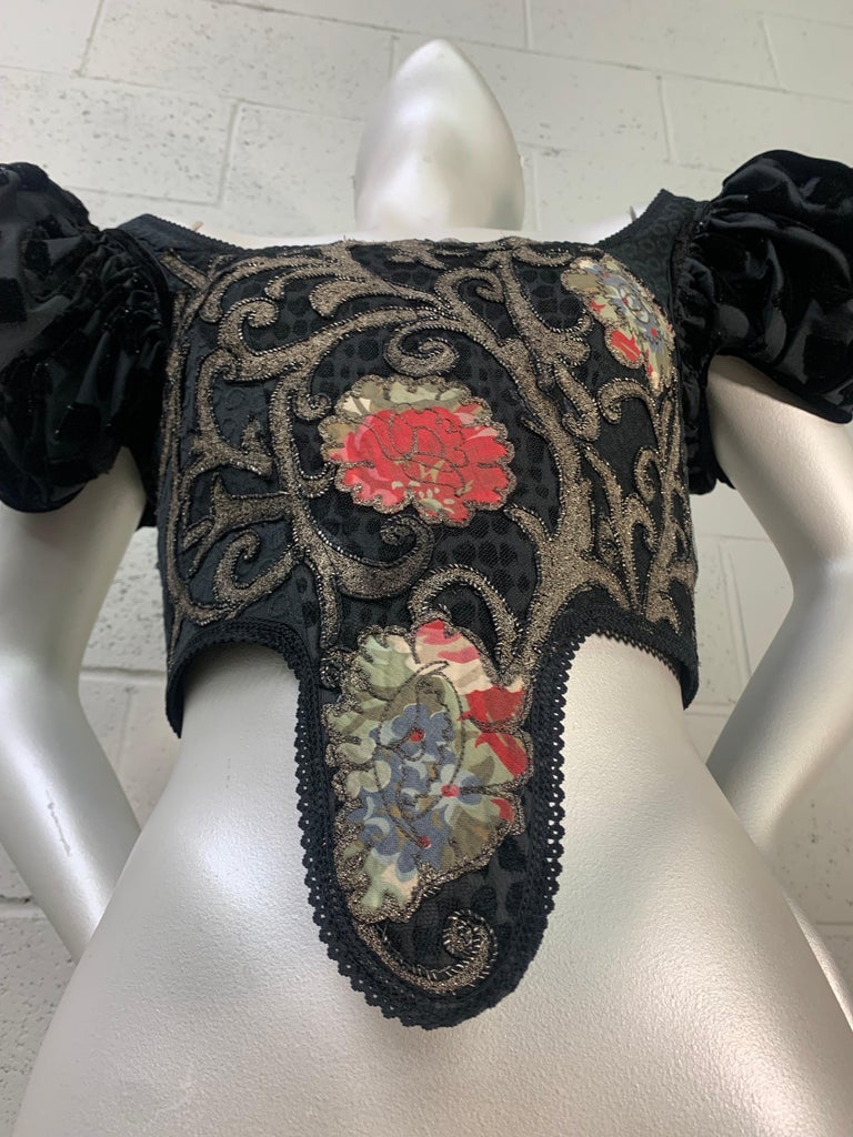 Torso Creations "Juliette" Style Corset Bodice w Metallic Applique and ...