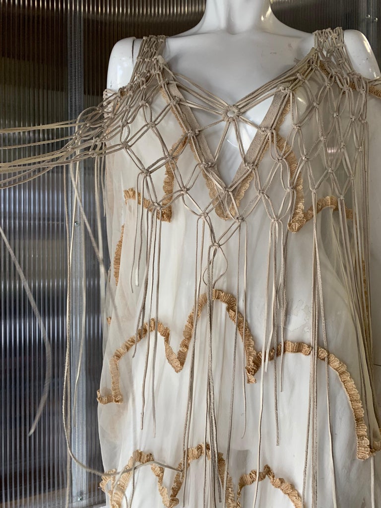 Torso Creations Macrame Leather Fringe "Dream Catcher" W/ Delicate Lace ...