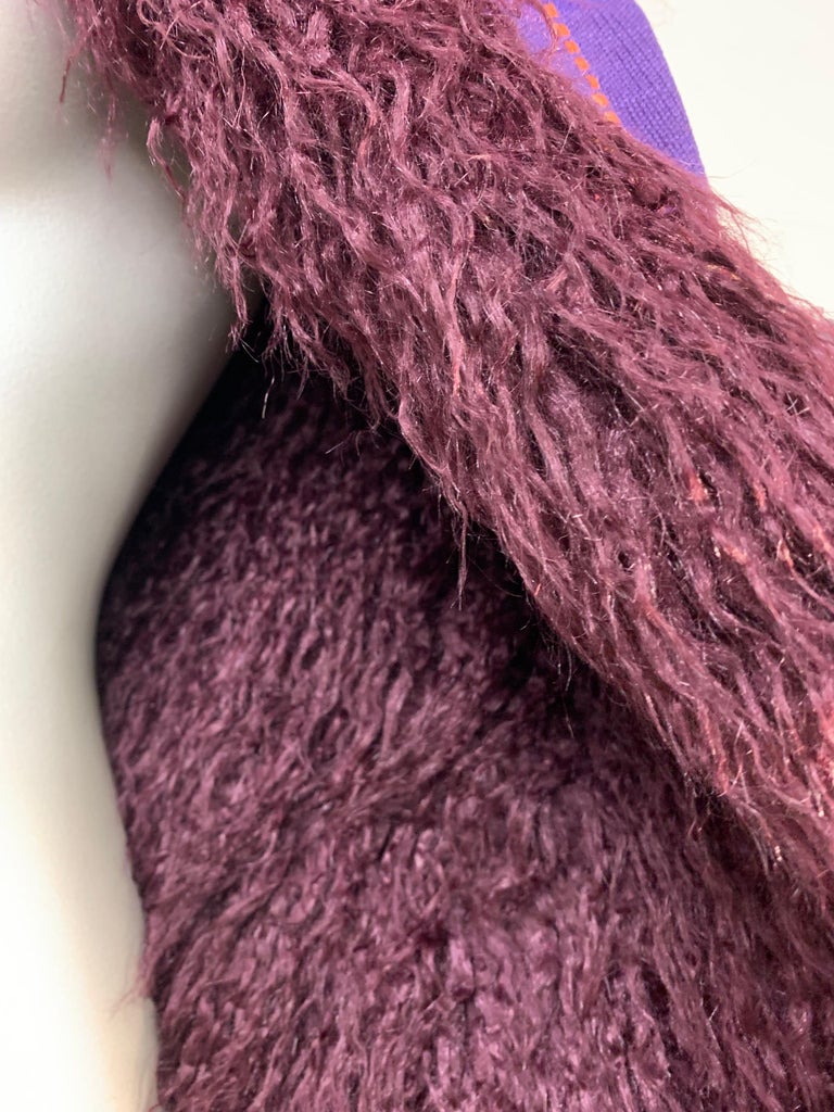 Torso Creations Merlot Mongolian Fur Bohemian Vest w Patchwork and ...