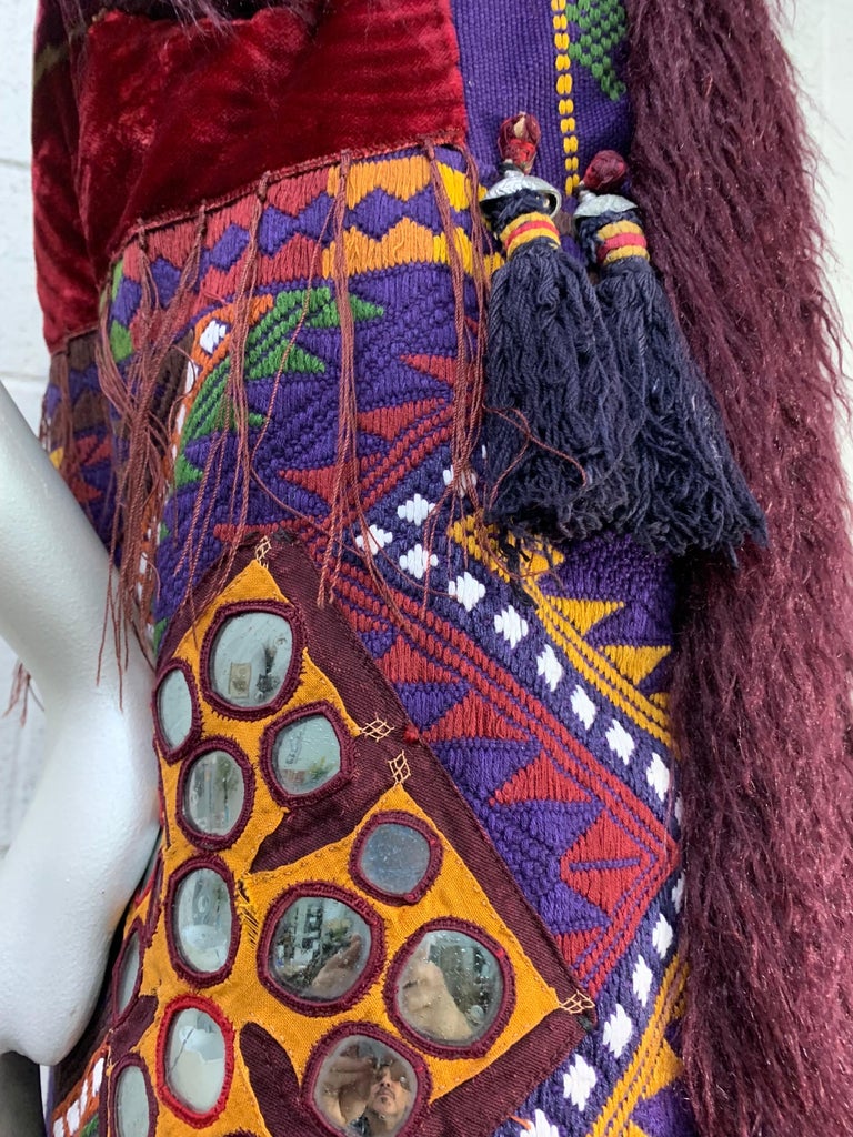 Torso Creations Merlot Mongolian Fur Bohemian Vest w Patchwork and ...