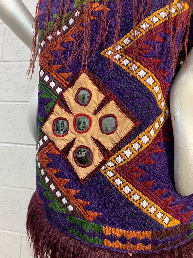 Torso Creations Merlot Mongolian Fur Bohemian Vest w Patchwork and ...