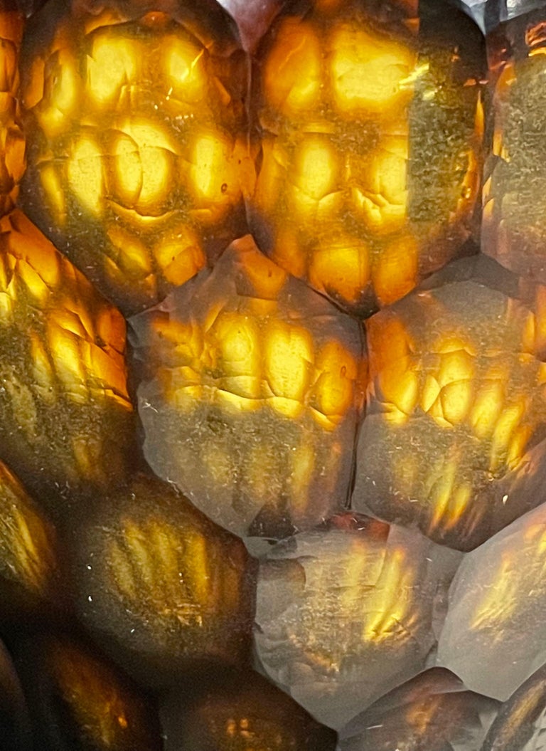 Tortoise Color Prism Cut Glass Vase, Romania, Contemporary For Sale at ...