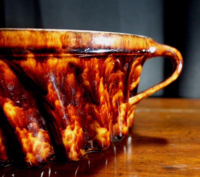 Tortoise Shell Art Glass Bowl, Hand Made, 1900s For Sale at 1stDibs