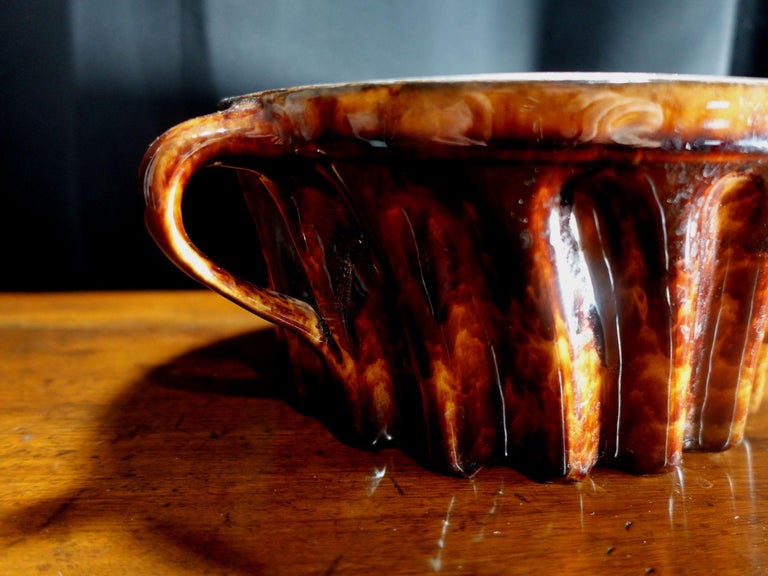 Tortoise Shell Art Glass Bowl, Hand Made, 1900s For Sale at 1stDibs