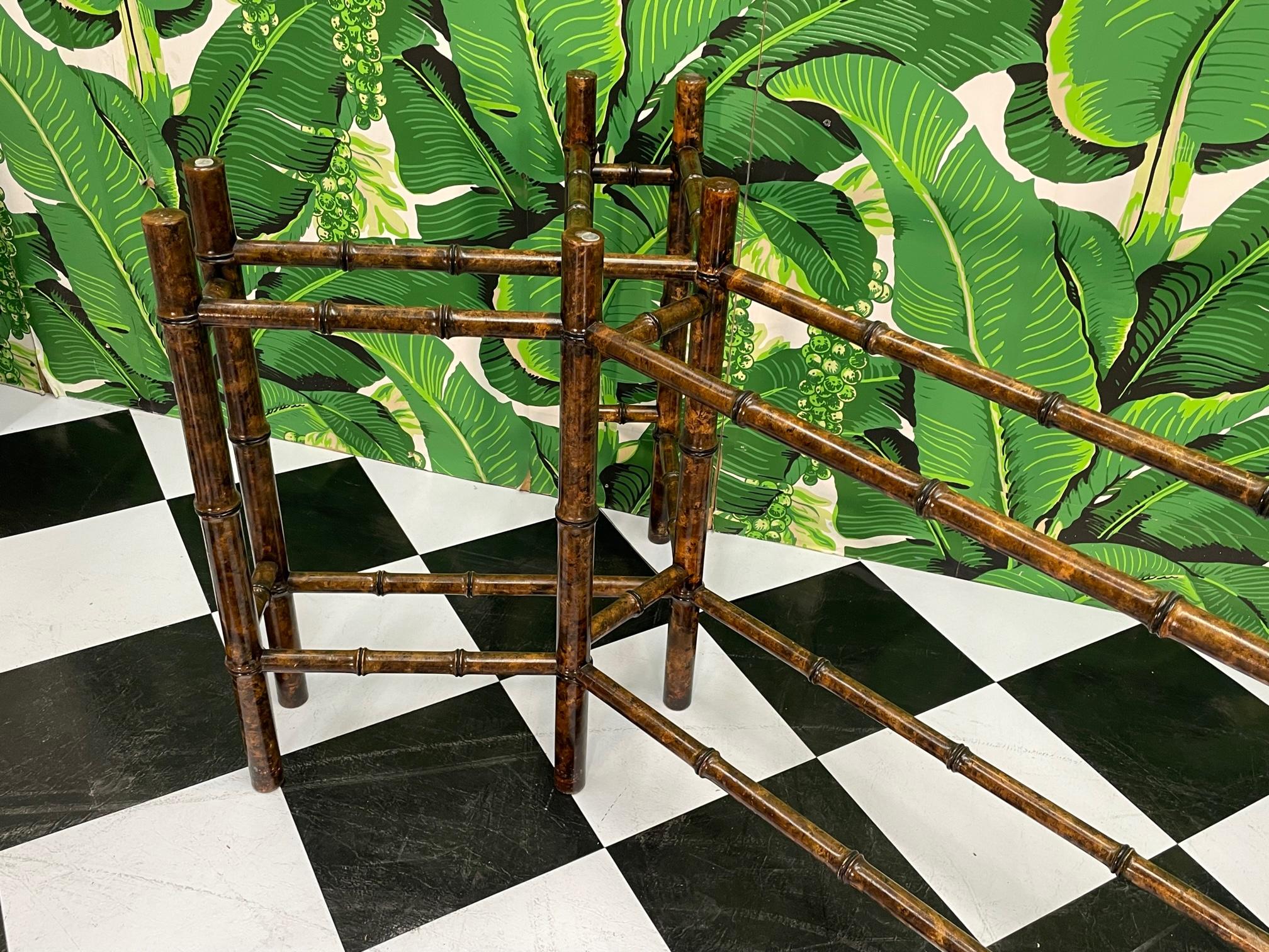 Tortoise Shell Faux Bamboo Dining Table Base For Sale at 1stDibs
