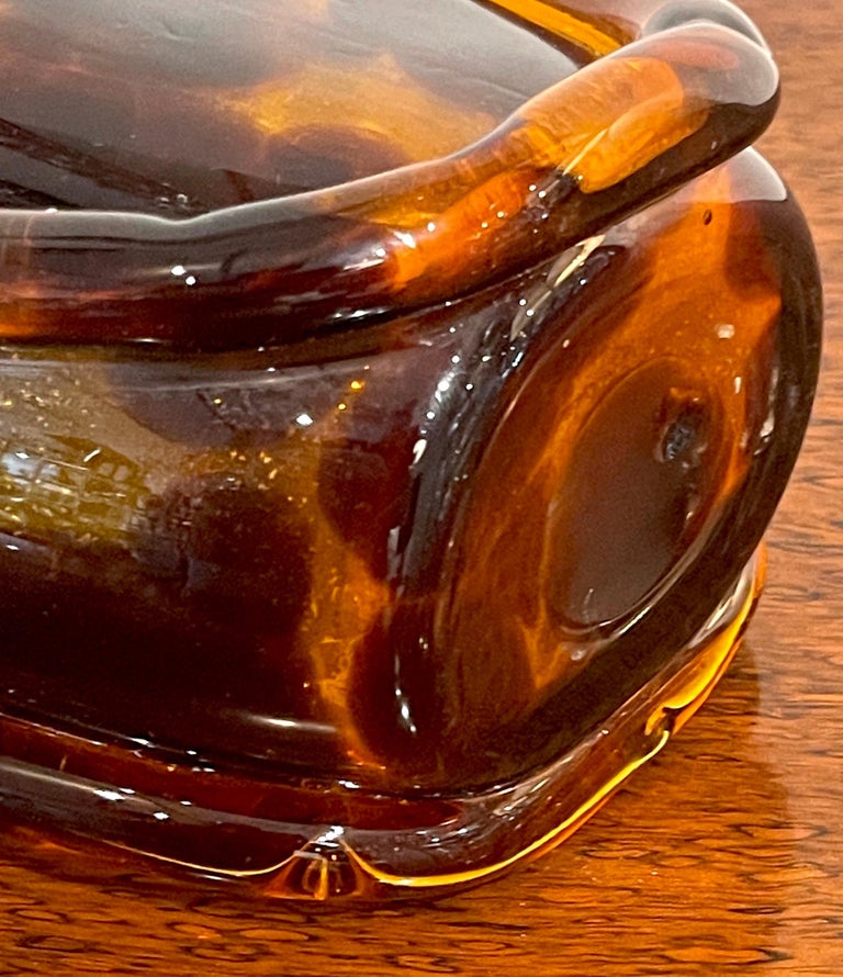 Tortoiseshell Murano Glass and Brass Decanter, Attributed to Barovier ...