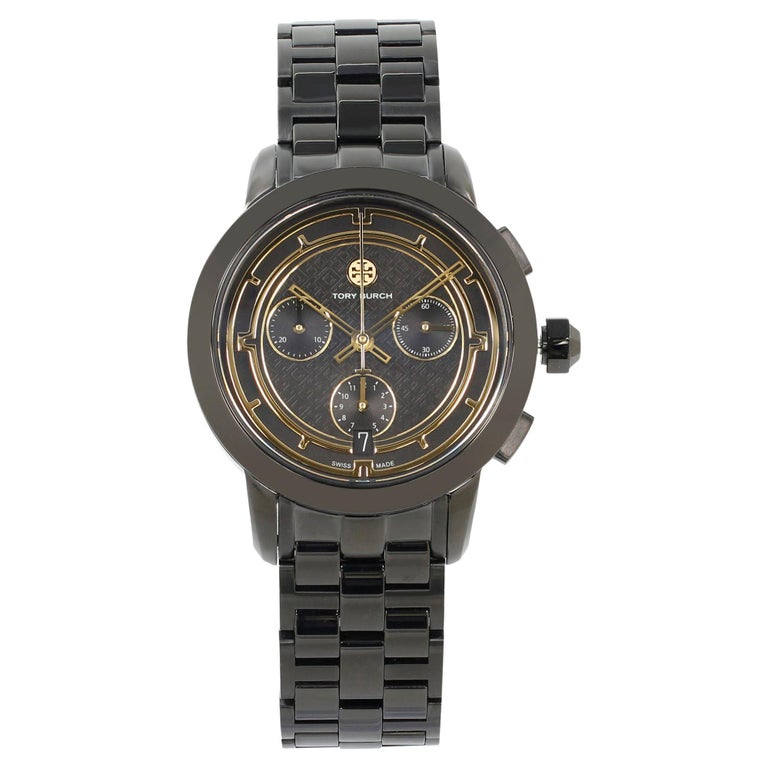 Tory Burch Black Ion Plated Steel Ladies Quartz Watch TRB1025 For Sale ...