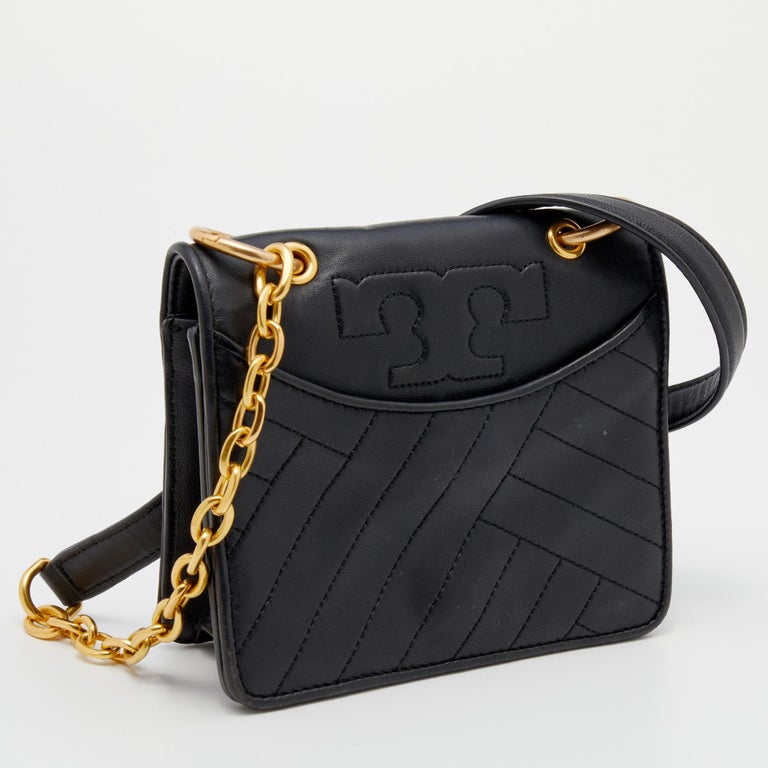 Tory Burch Black Leather Alexa Shoulder Bag at 1stDibs