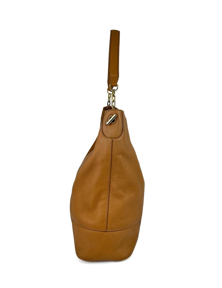 Tory Burch Brown Leather Bucket Handbag For Sale at 1stDibs