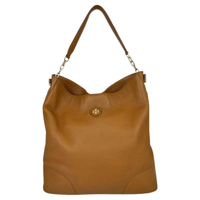 Tory Burch Brown Leather Bucket Handbag For Sale at 1stDibs