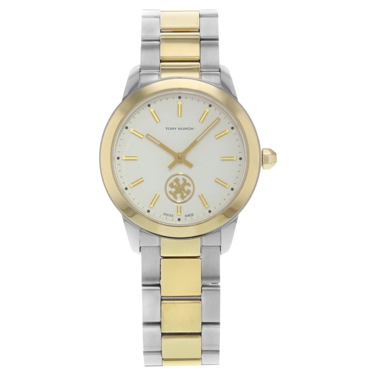 Tory Burch Collins Two Tone Stainless Steel Quartz Ladies Watch TB1306 ...